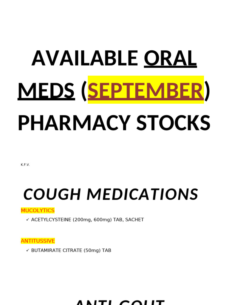 Avail Oral Meds | PDF