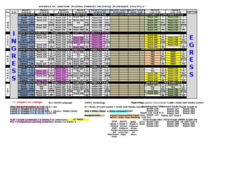 Activity Master Schedule 2024-25 | PDF
