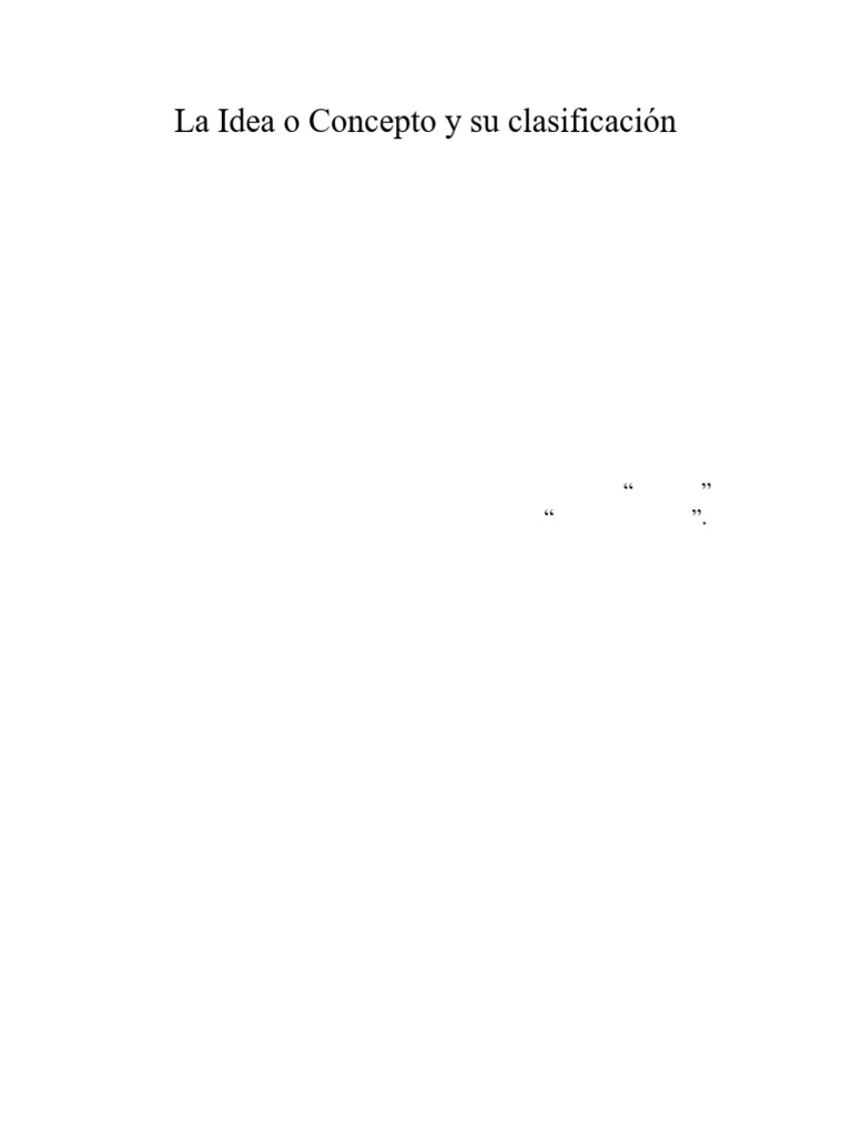 La Idea o Concepto y Su Clasificación | PDF