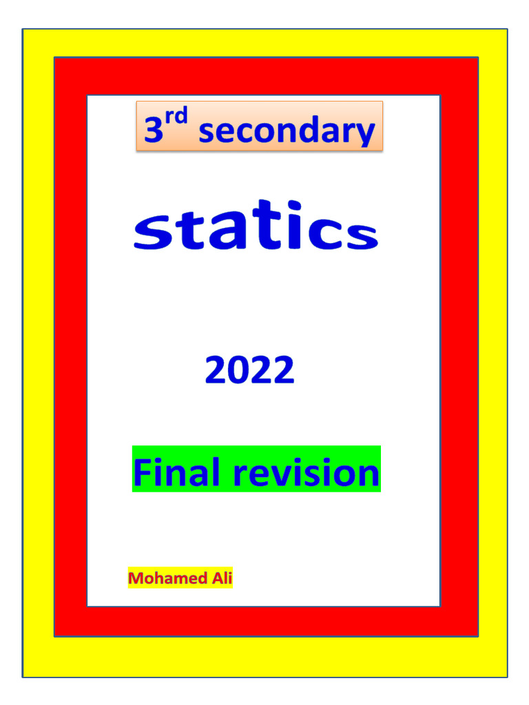 Final Revision Statics 2022 | PDF