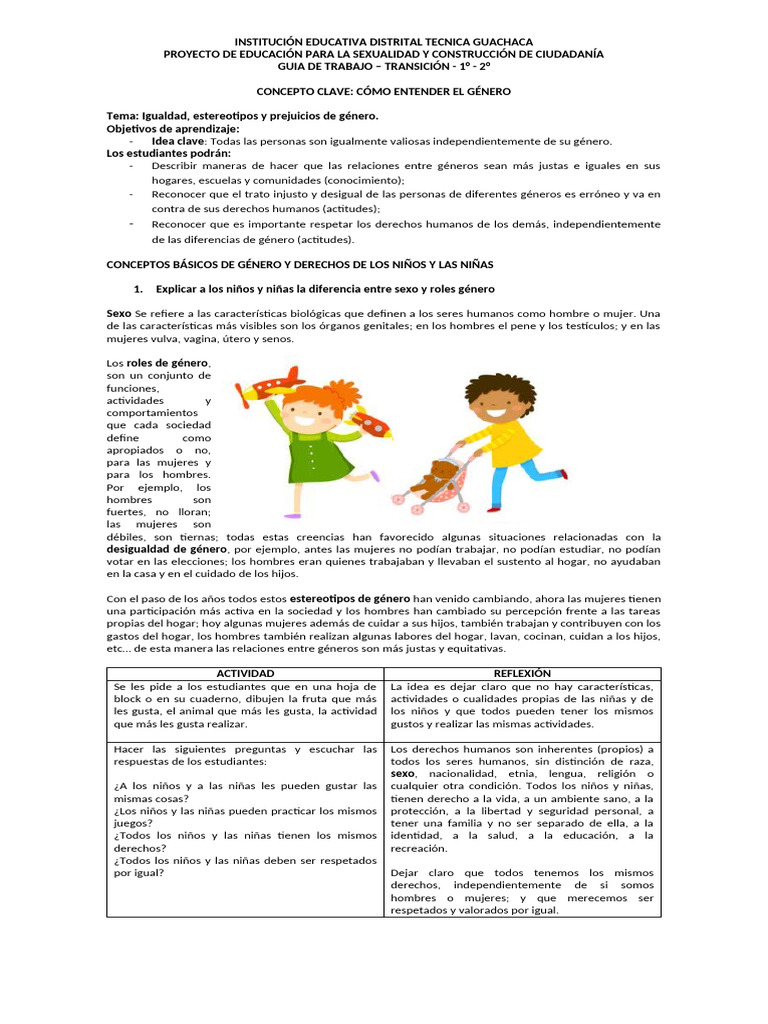 Actividades para la Igualdad de Género | PDF | Género | Estudios de género