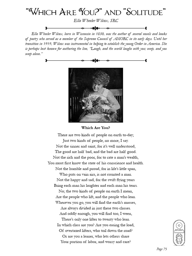 Ella Wheeler Wilcox Poems | PDF