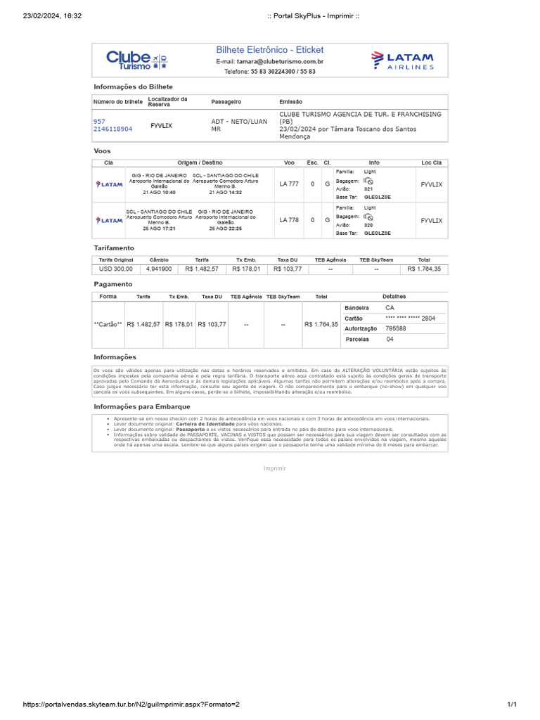 Bilhete FYVLIX | PDF