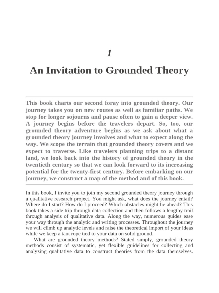 Charmaz - Chapter 1 - An Invitation To GT | PDF