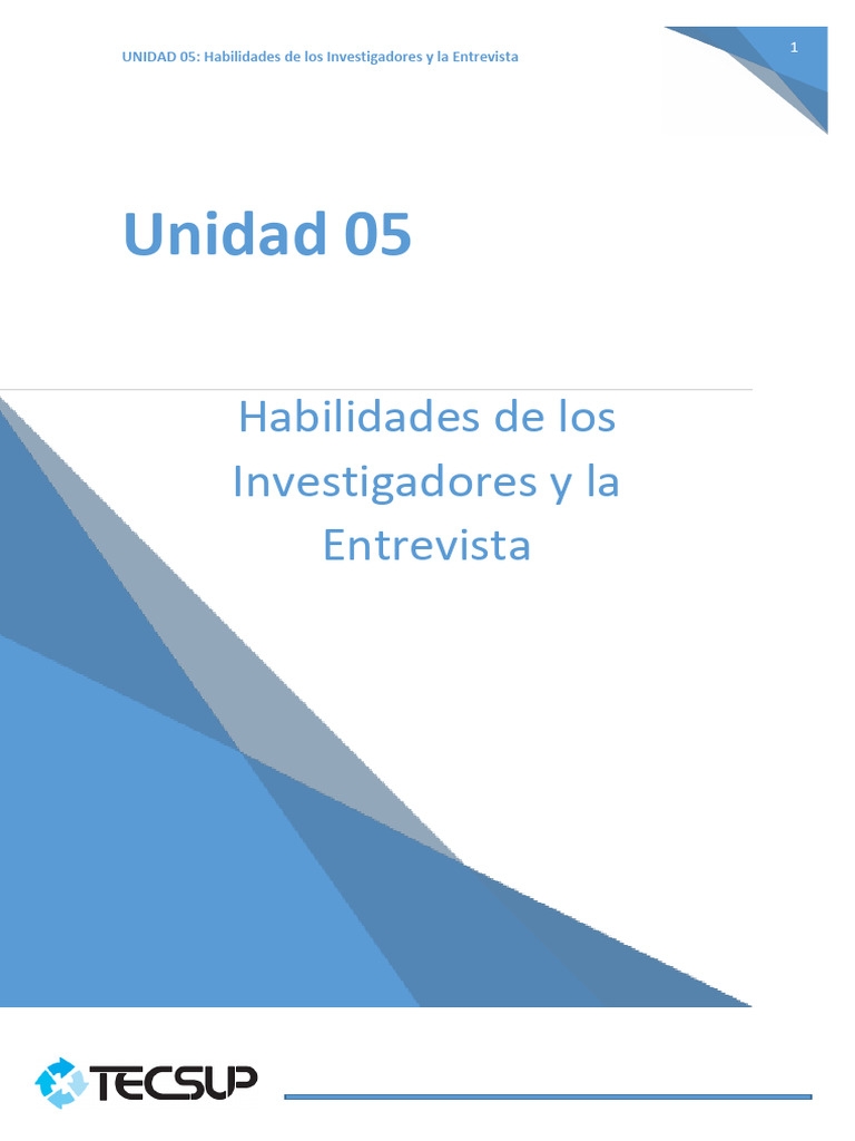 Unidad 05 Habilidades de Los Investigadores | PDF