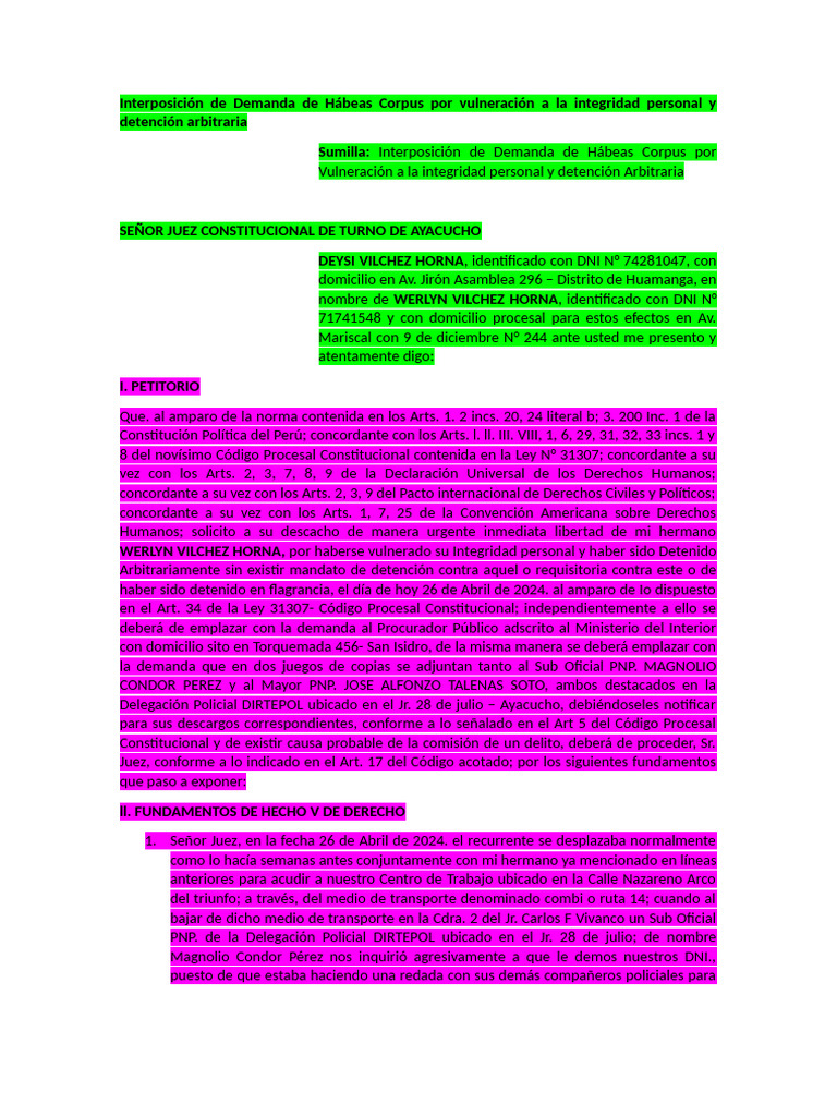 Demanda Jean Carlos (1) PPPP | PDF