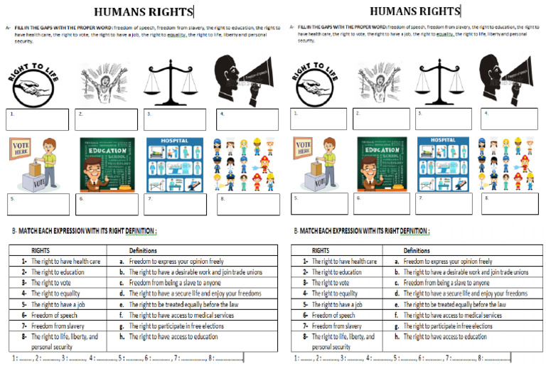 Humans Rights, Worksheet | PDF