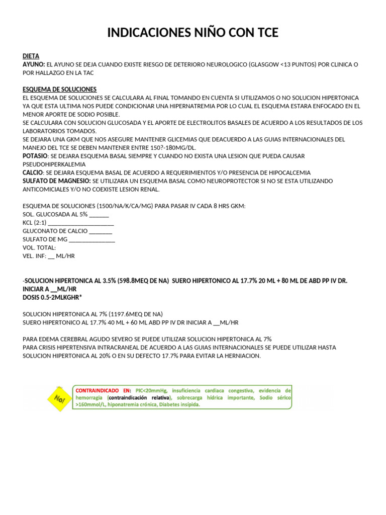 Indicaciones para Tce | PDF