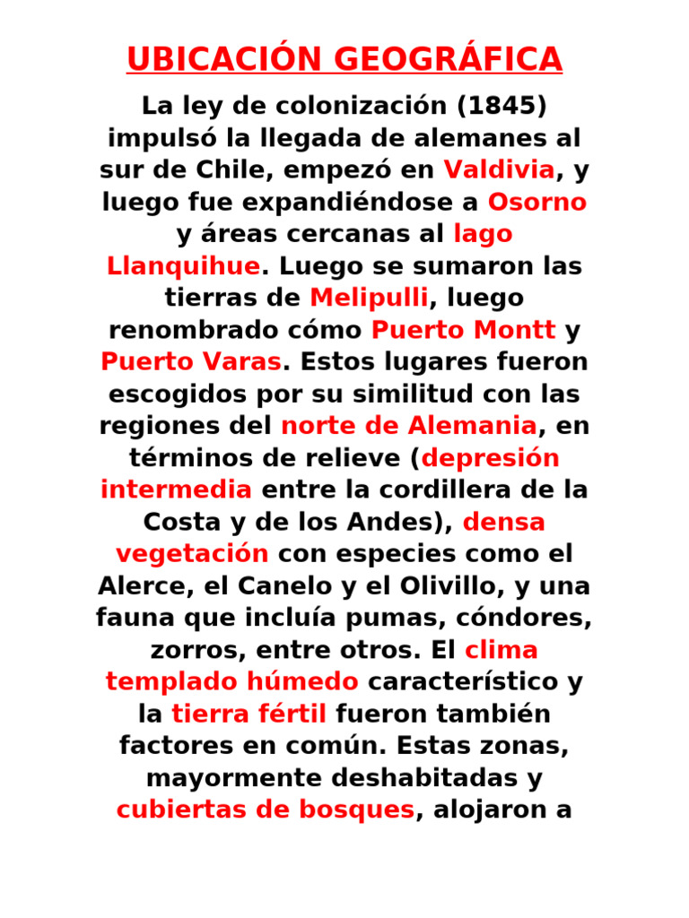 Resumenes Colonización Alemana Del Sur de Chile | PDF