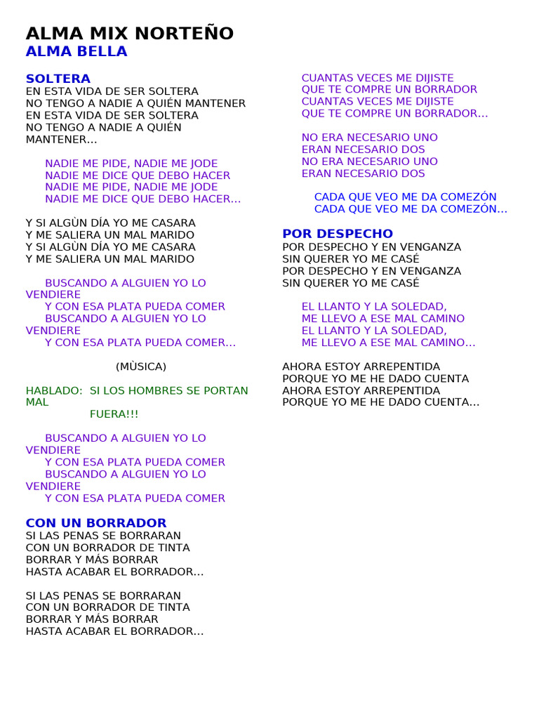ALMA MIX NORTEÑO (ALMA BELLA) | PDF