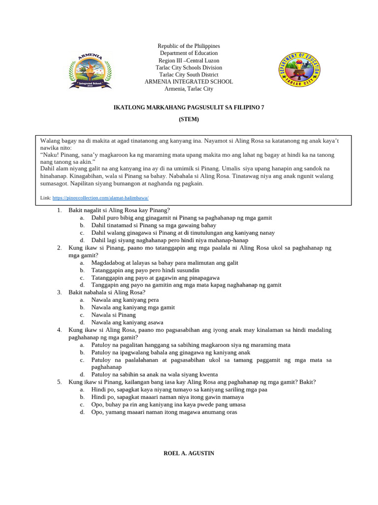 Filipino 7 Stem | PDF | Philippines