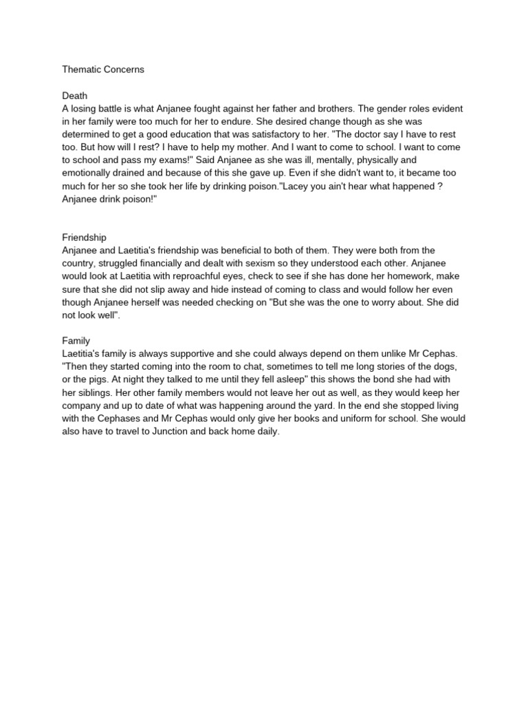 Thematic Concerns | PDF