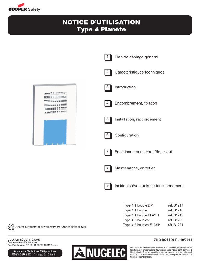 Eaton Equipements Alarme t4 Planete 1b DM 1 Manual | PDF