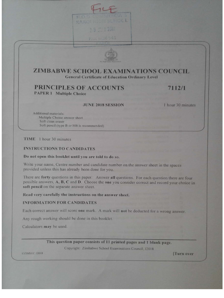 Accounts o Level J2018 P1 | PDF