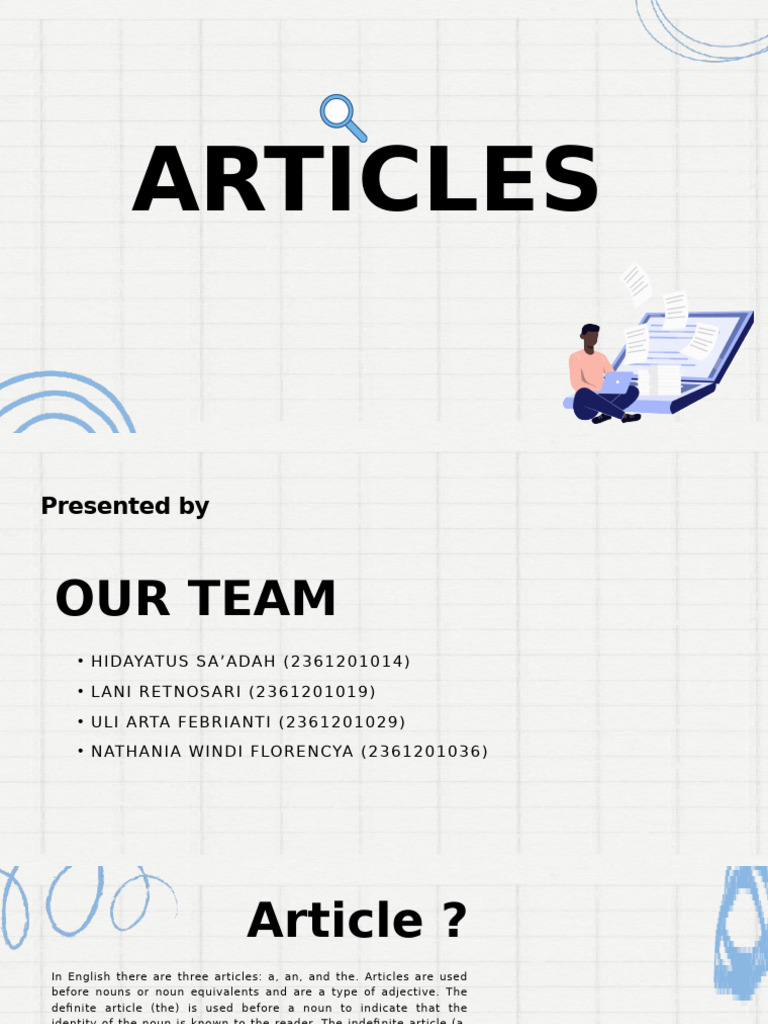 Articles | PDF | Noun | Grammar