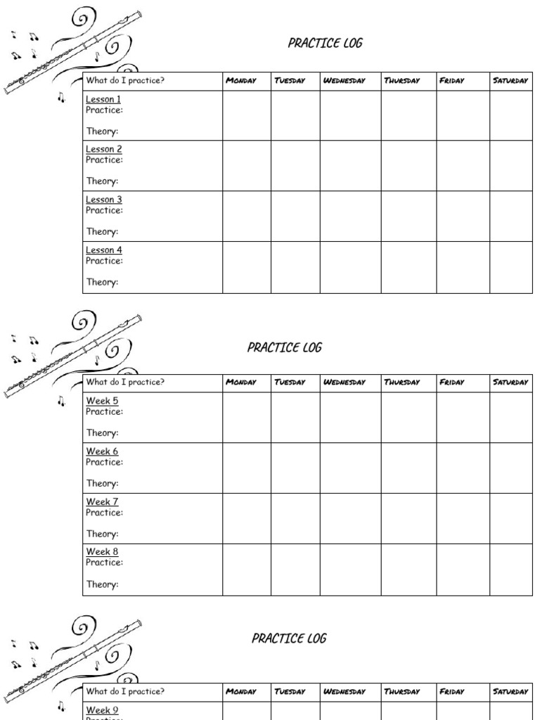 Flute Practice Chart | PDF