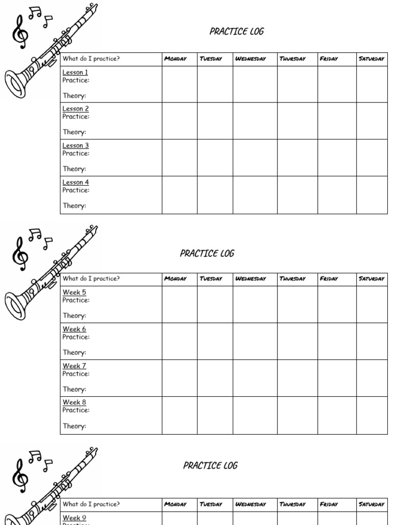 Clarinet Practice Chart | PDF