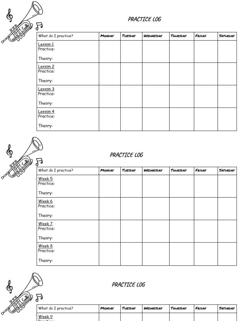 Trumpet Practice Chart MDV | PDF