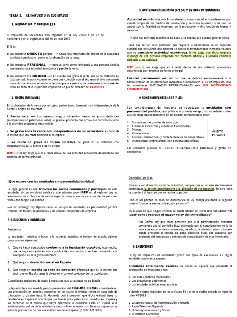 Esquema Tributario Tema 3 | PDF