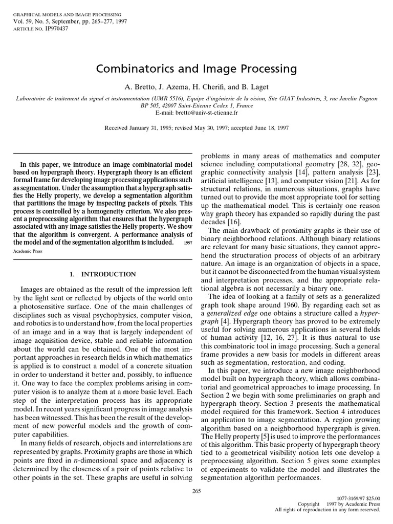 Combinatorics and Image Processing | PDF