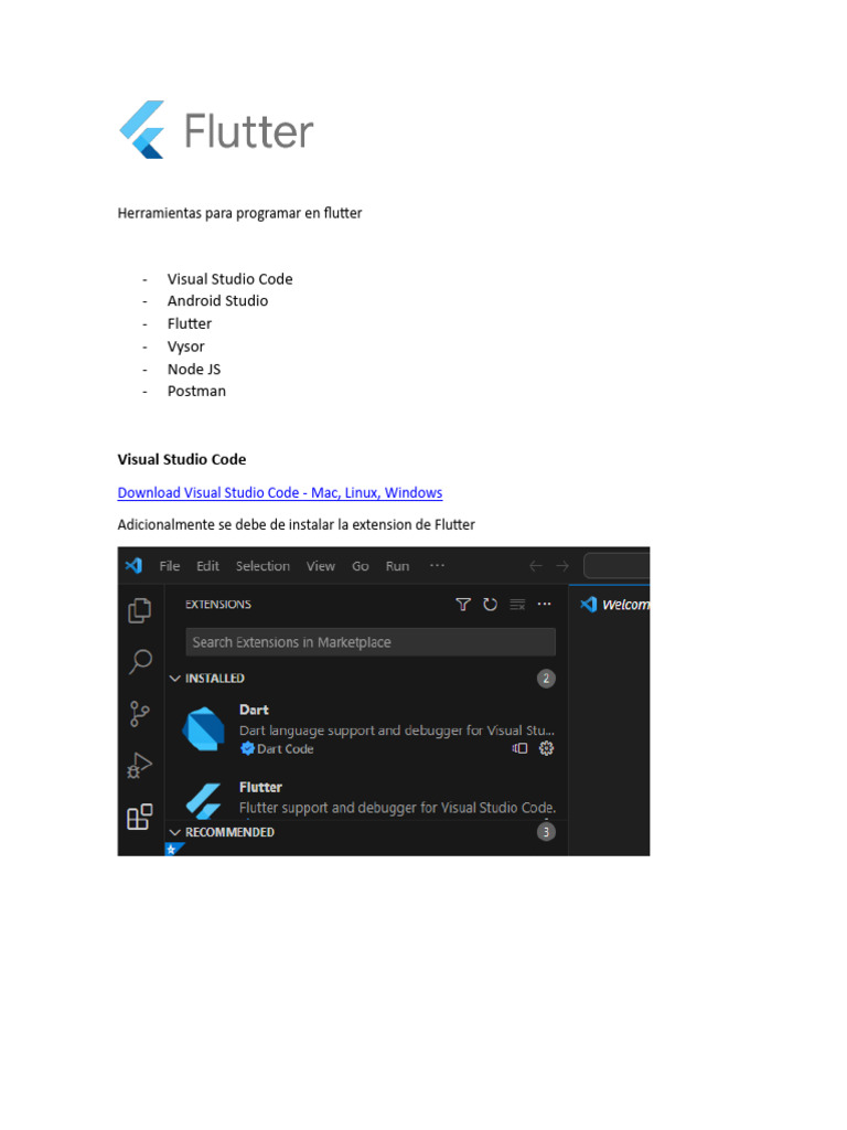 Instalción Herramientas Flutter | PDF