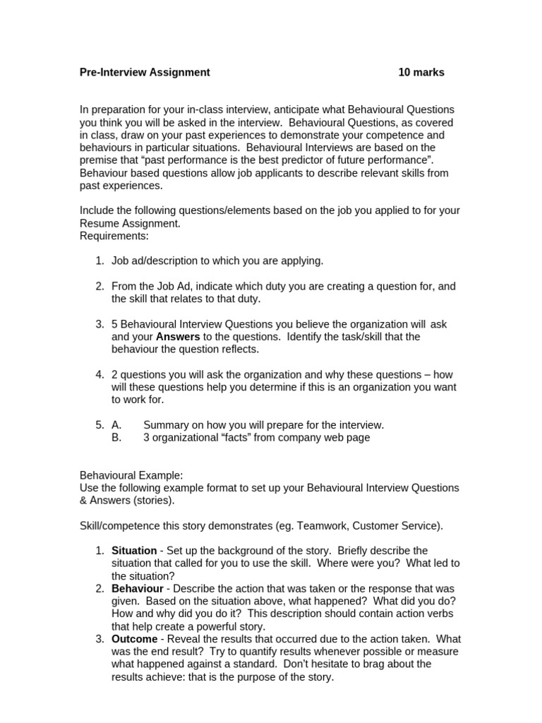 Pre Interview Assignment | PDF