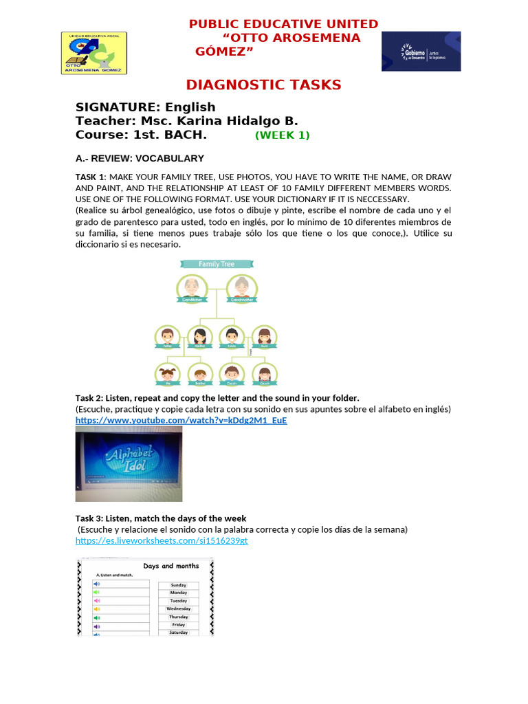 English Diagnostic Tasks | PDF