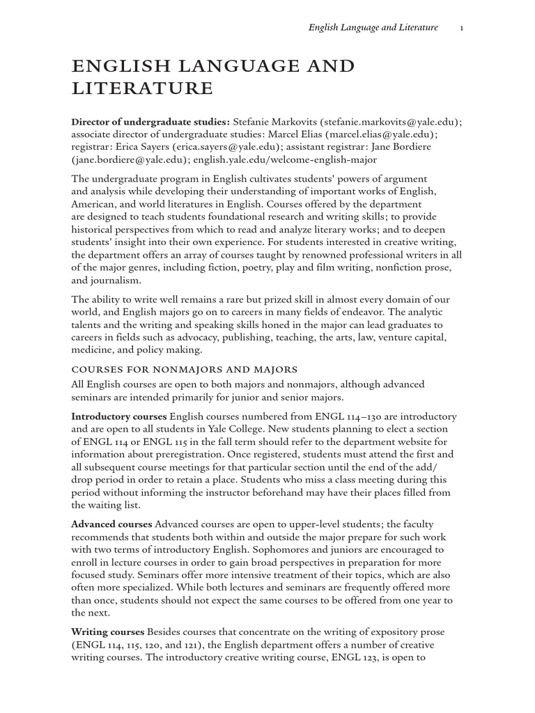 English Language Literature | PDF