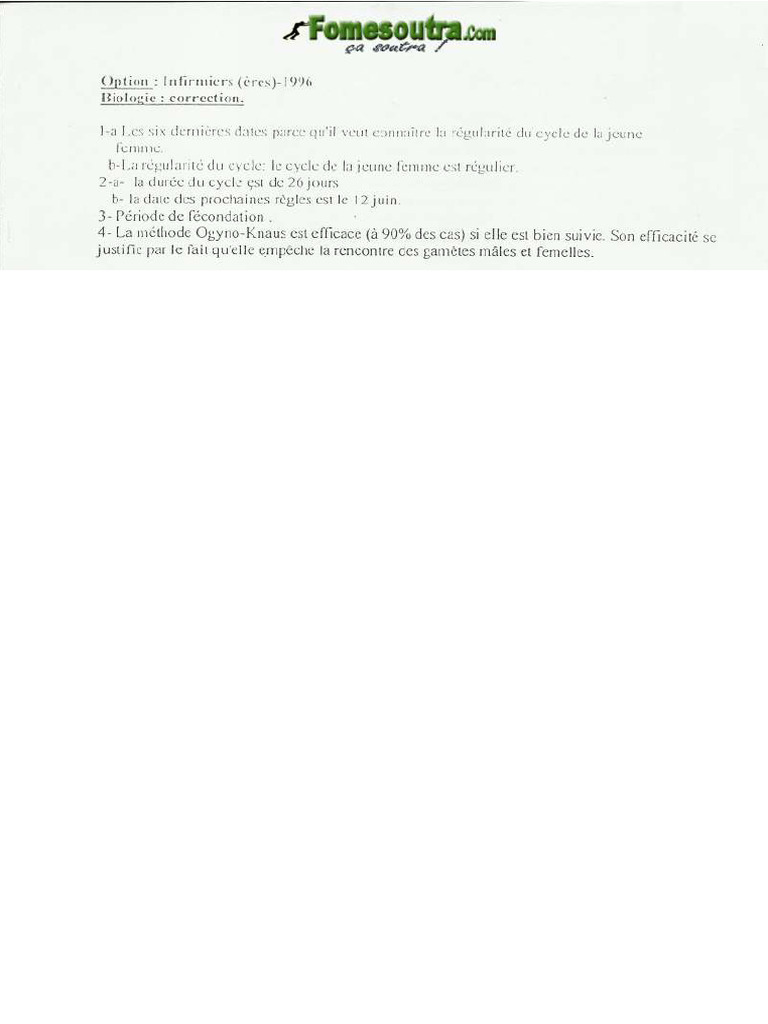 6128a554cf0b4corrige Biologie Infirmiers Infirmieres Infas 1996 | PDF