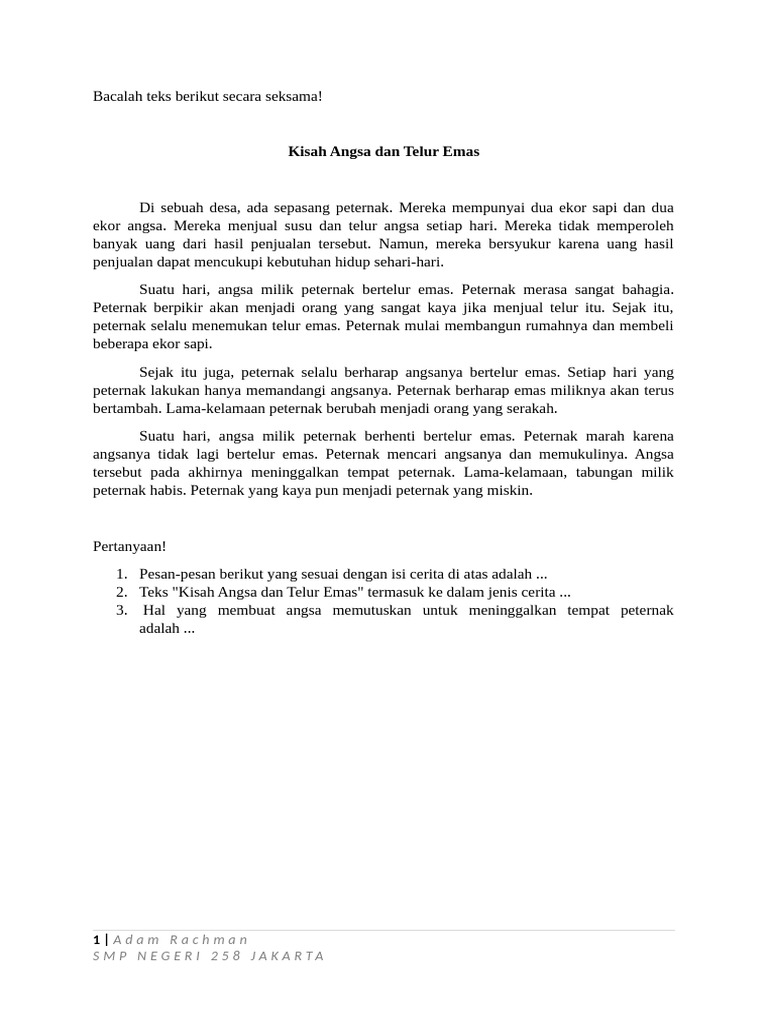 Contoh Numerasi Literasi | PDF | Fiksi Misteri, Thriller, & Kejahatan ...