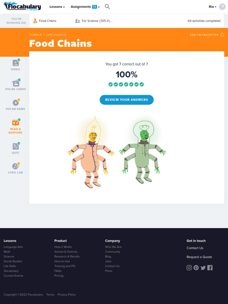 Food Chains - Elementary Science Lesson Plan - Food Chains 2 | PDF