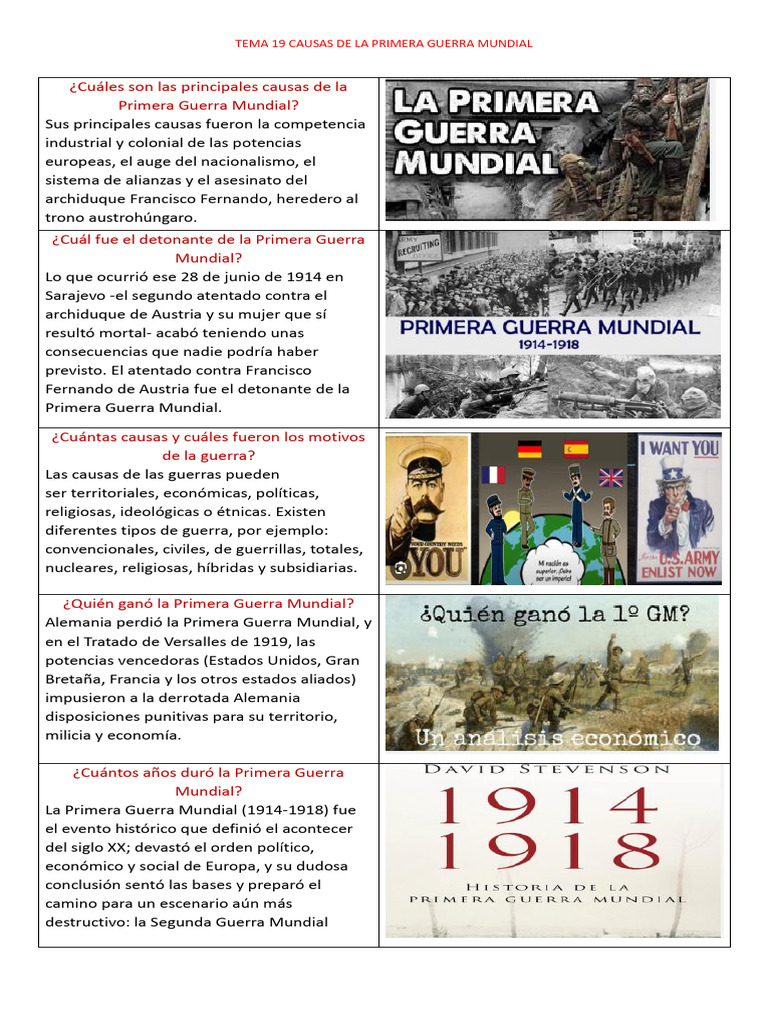 Primera Guerra Mundial . | PDF