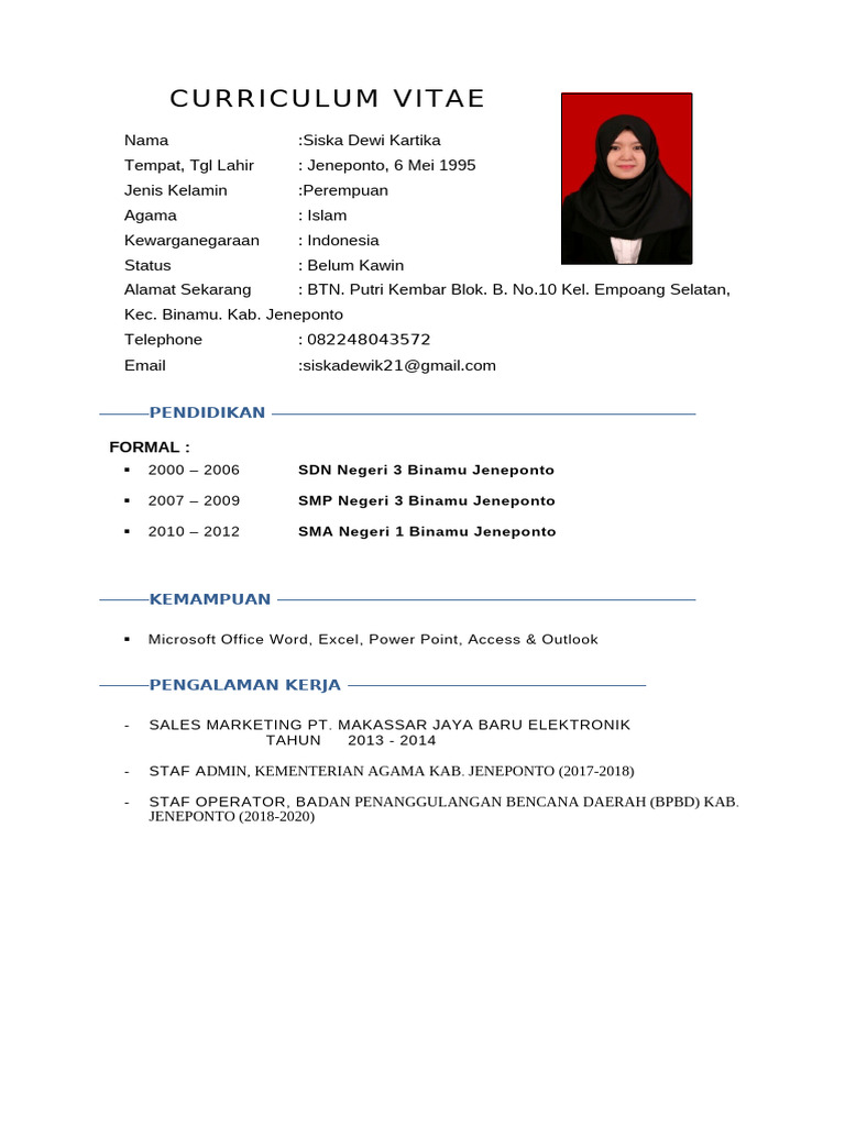 CV Siska | PDF