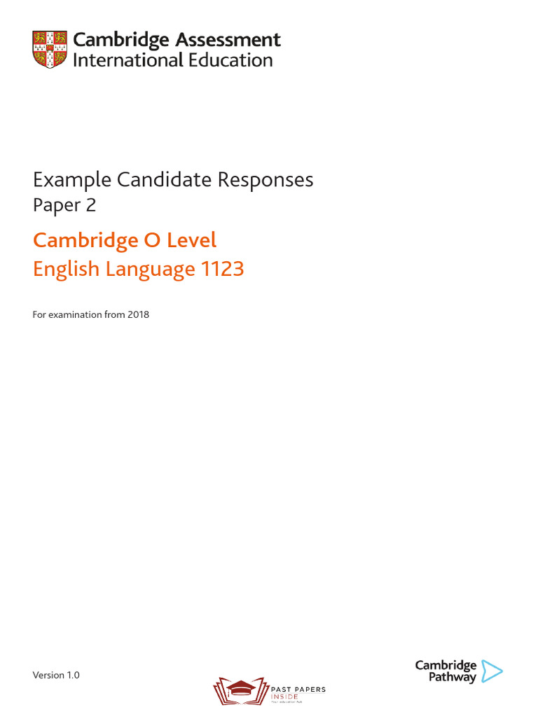 1123 Example Candidate Responses Paper 2 For Examination From 2018 | PDF