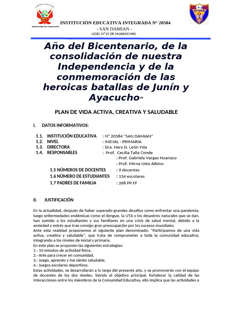 Plan de Vida Saludable 2024 | PDF