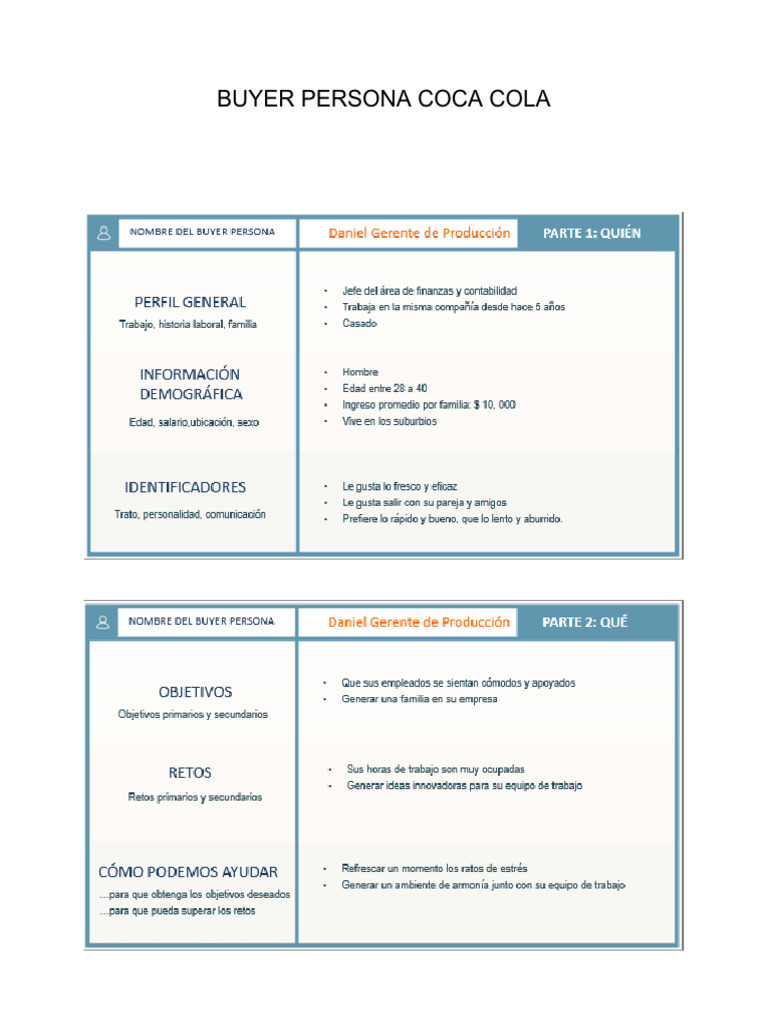 Buyer Persona Coca Cola 2 PDF Free | PDF