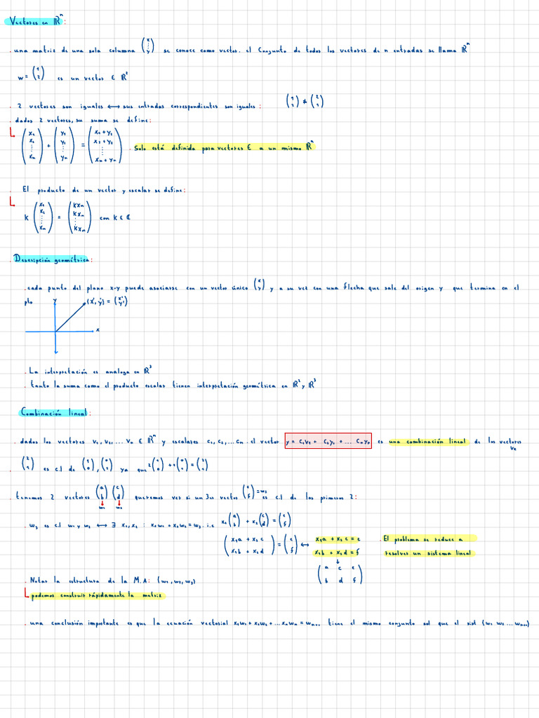 Ecuaciones Vectoriales Y Matriciales | PDF