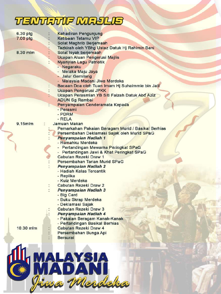 Tentatif Program Ambang Merdeka | PDF