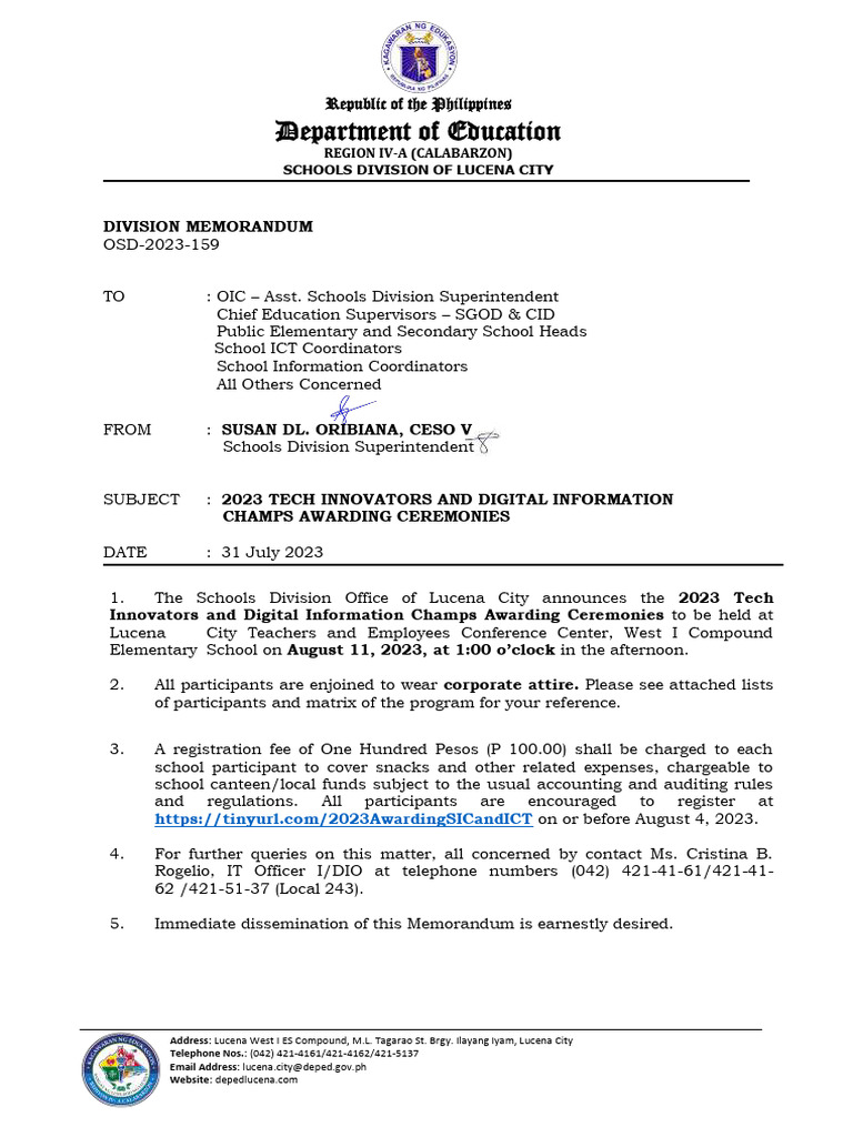 015 DM Tech Innovators Digital Information Champs Awarding Ceremonies | PDF