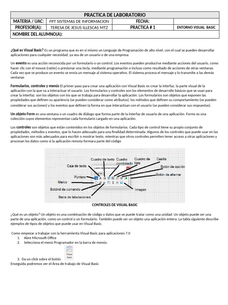 Introducción a Visual Basic: Formularios y Controles | PDF | Ventana (informática) | Básico