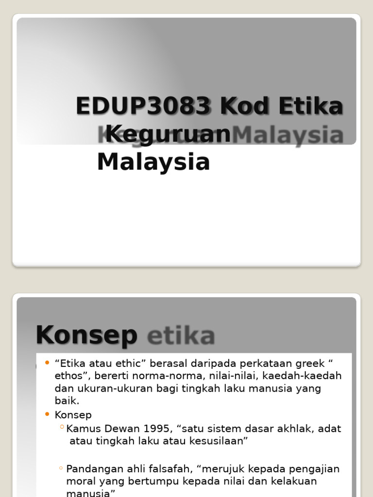 Kod Etika Keguruan Malaysia | PDF