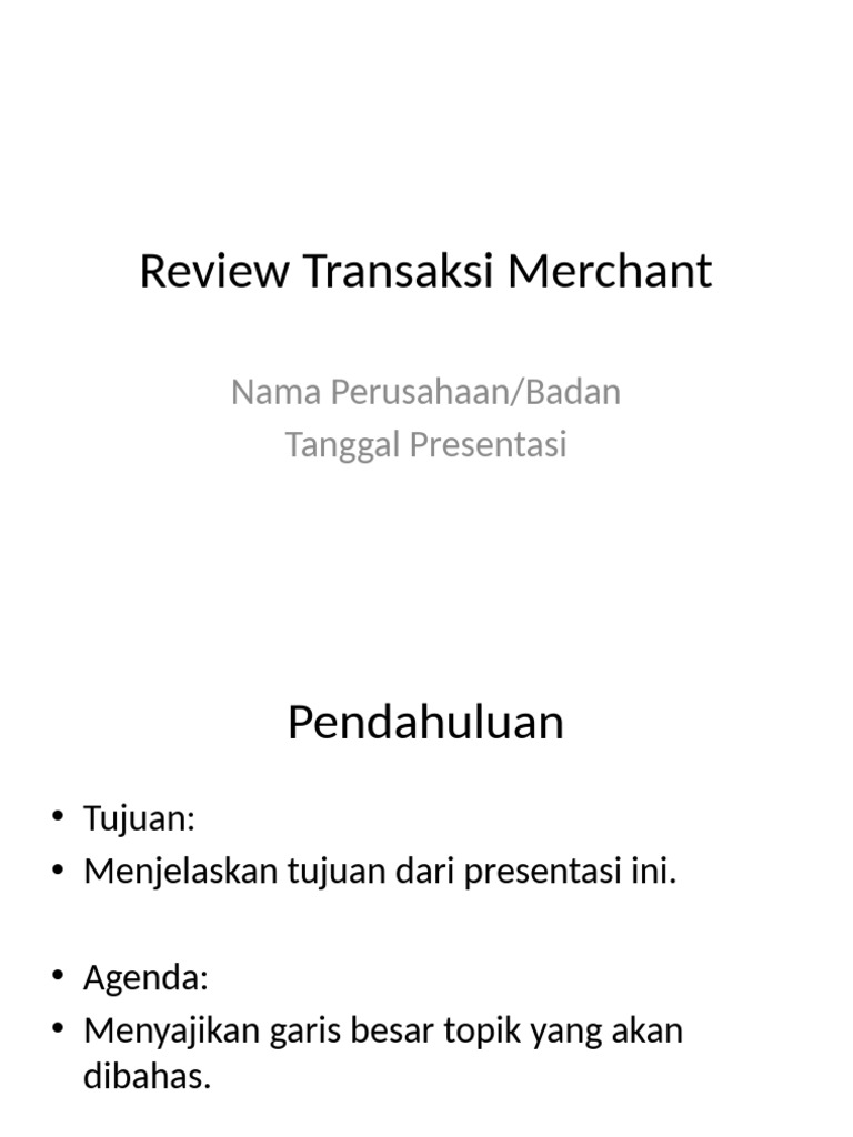 Template Review Transaksi Merchant | PDF