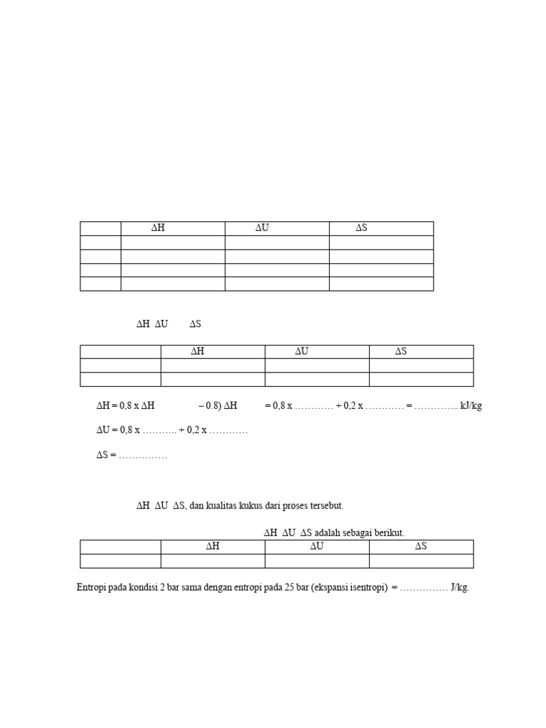 Latihan Steam Table - Termo | PDF