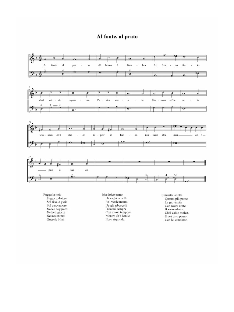 Caccini - Nuove Musiche E Nuove Maniere Di Scriverle - 32. Al Fonte, Al ...