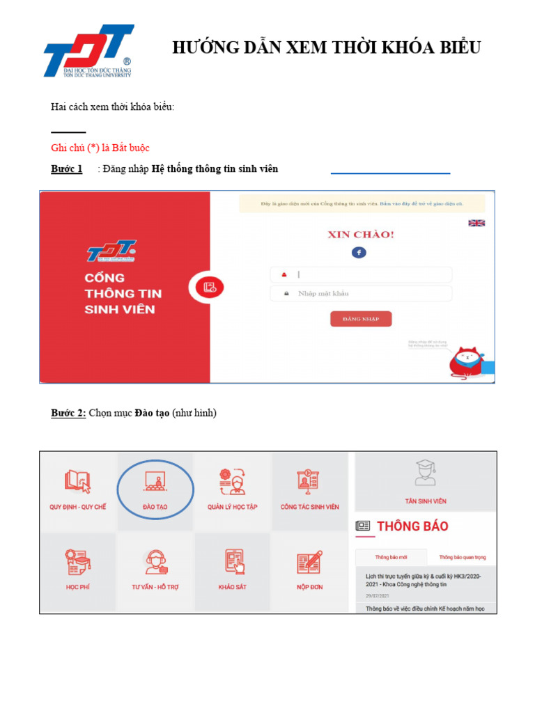 Hướng Dẫn Xem Thời Khóa Biểu (2024) | PDF