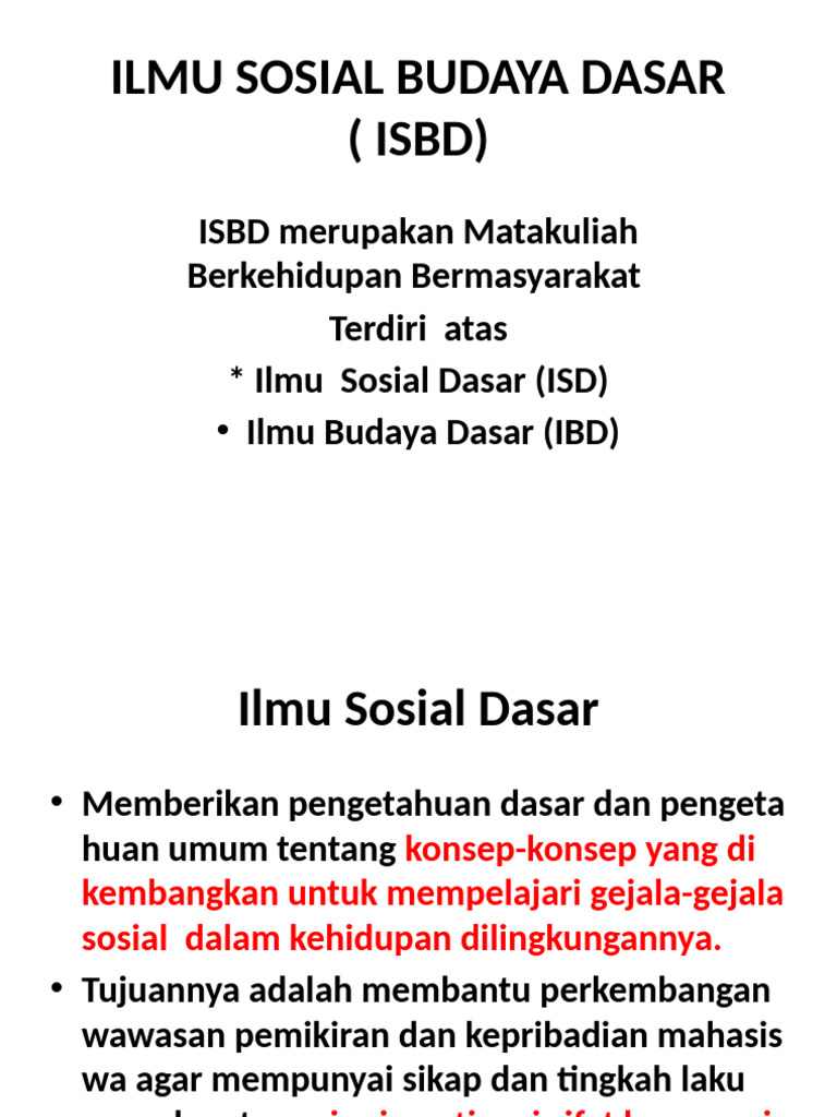 Ilmu Sosial Budaya Dasar 2014 | PDF