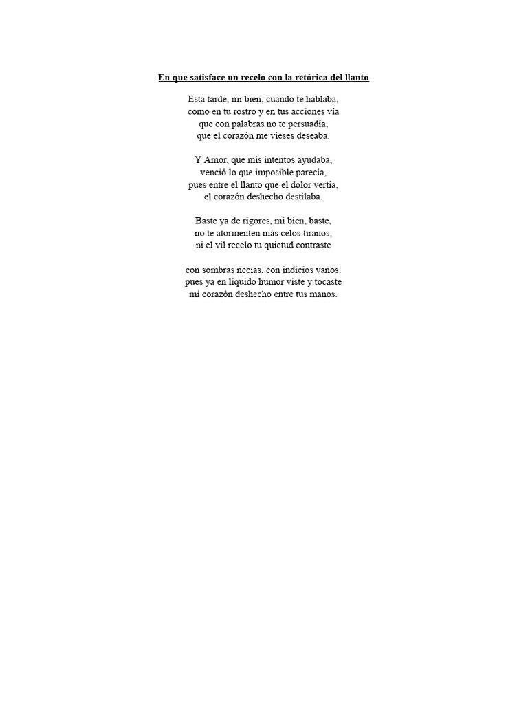 SONETOS Y REDONDILLAS. Sor Juana Ines de La Cruz | PDF