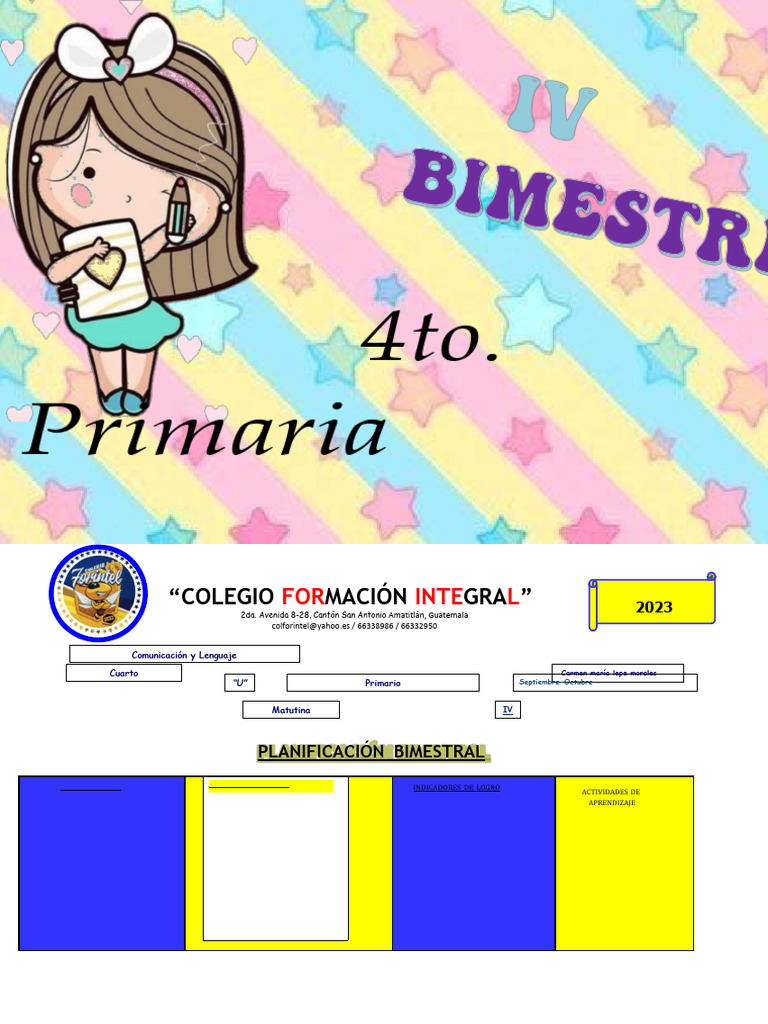 Planificación 4to Bimestre-2 | PDF
