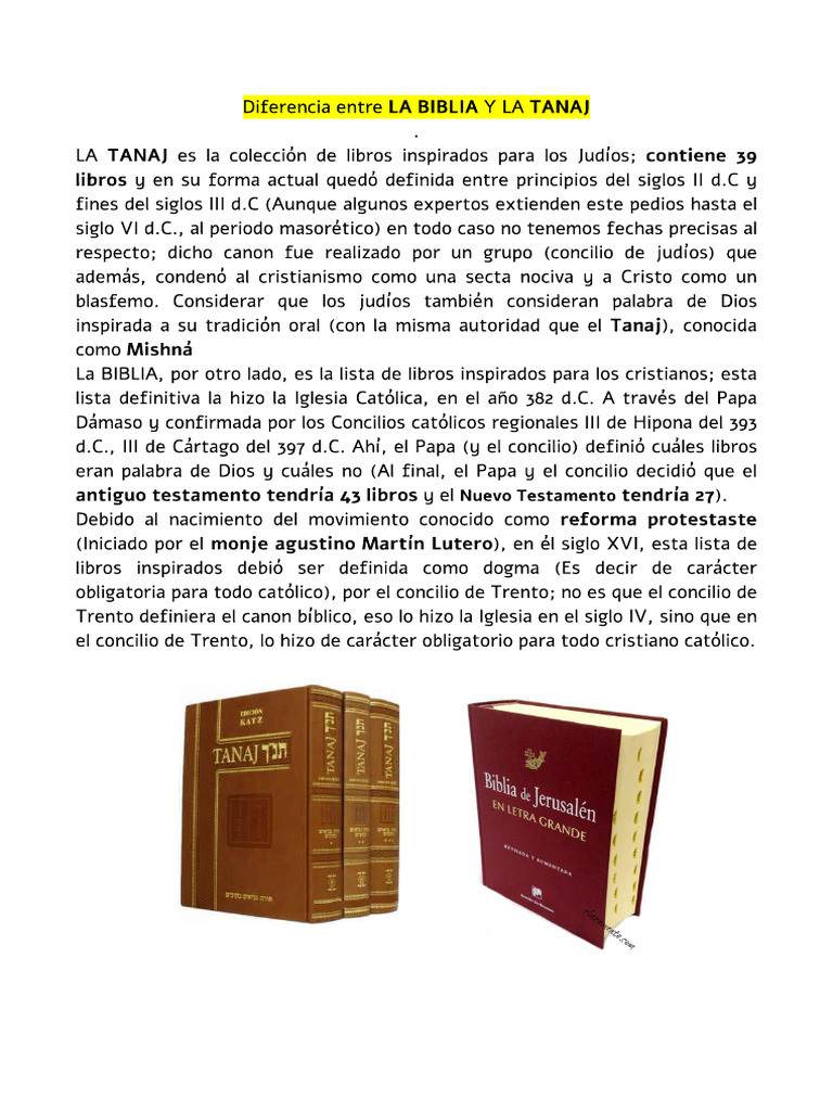 Diferencia Entre El Tanaj y La Biblia | PDF