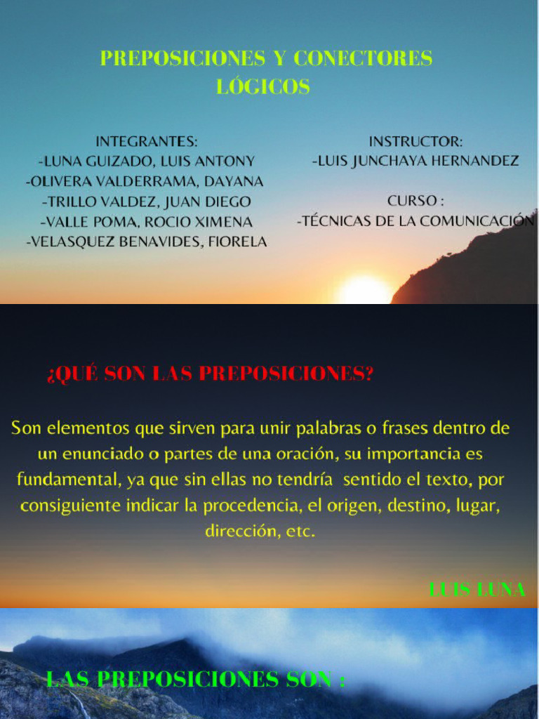 Preposiciones y Conectores Lógicos | PDF
